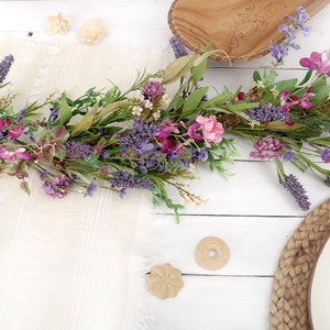 Wildflower Garland: Handmade Artificial Meadow Flowers Garland Summer ...