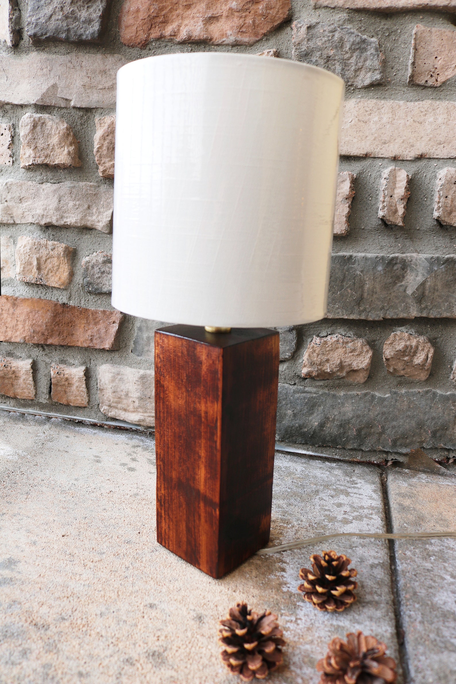 Rustic Wooden Table Lamp Reclaimed Wood Beam Table Lamp - Etsy