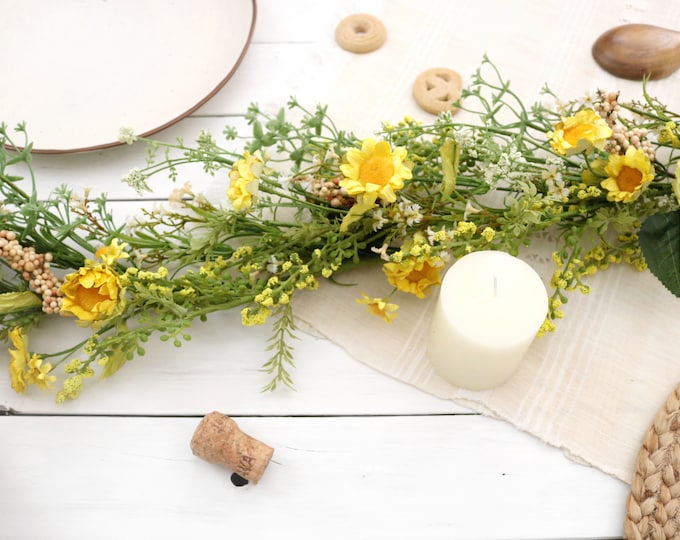 Wildflower Garland | Handmade Artificial Yellow Flowers Garland Summer ...