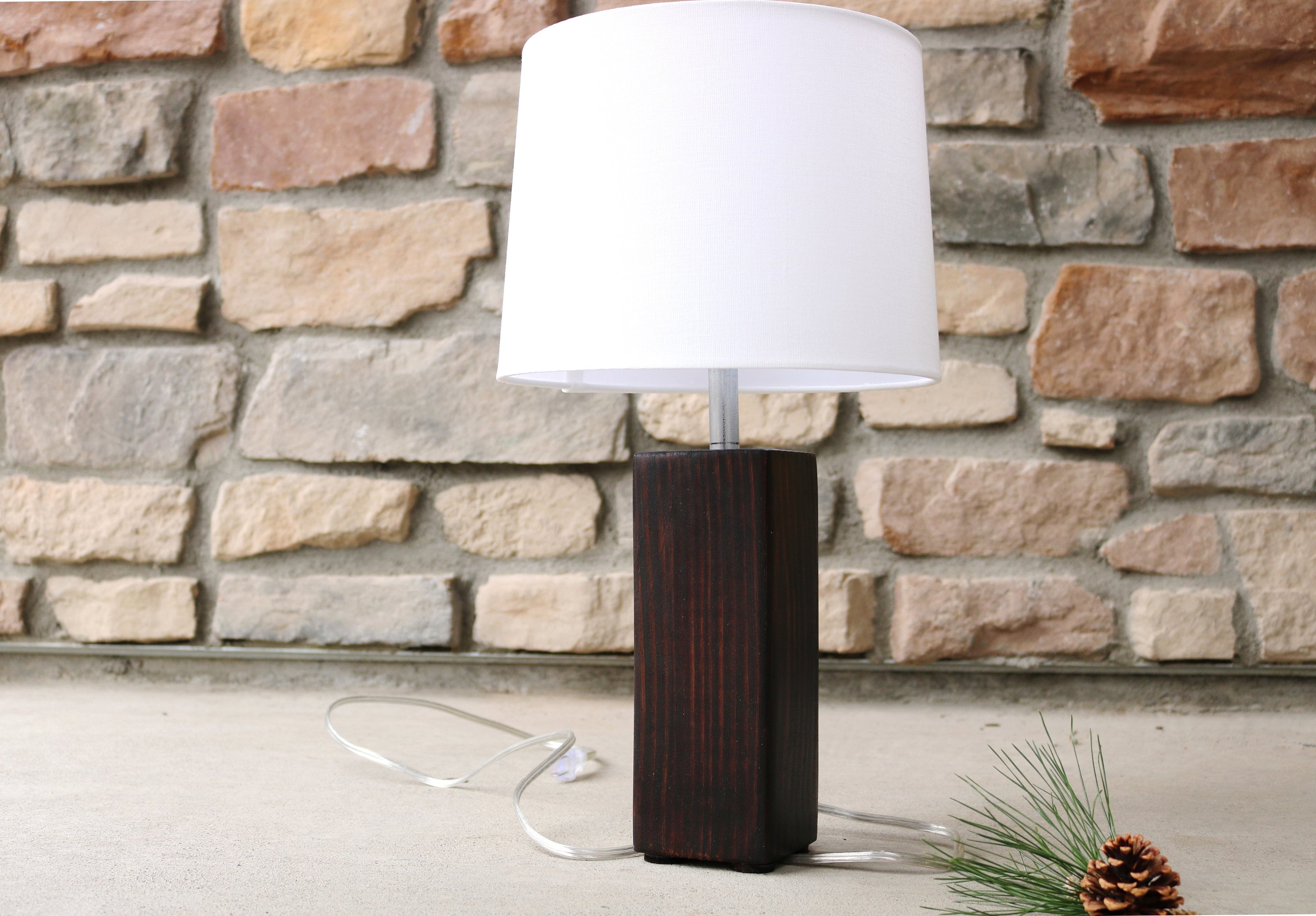 Rustic Wood Table Lamp Handcrafted Reclaimed Solid Wooden | Etsy