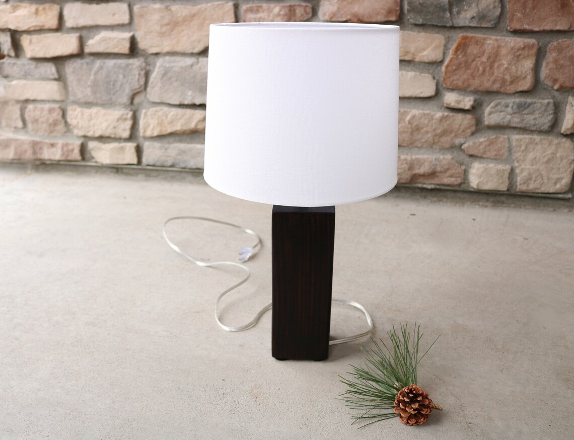 Rustic Wood Table Lamp Handcrafted Reclaimed Solid Wooden | Etsy