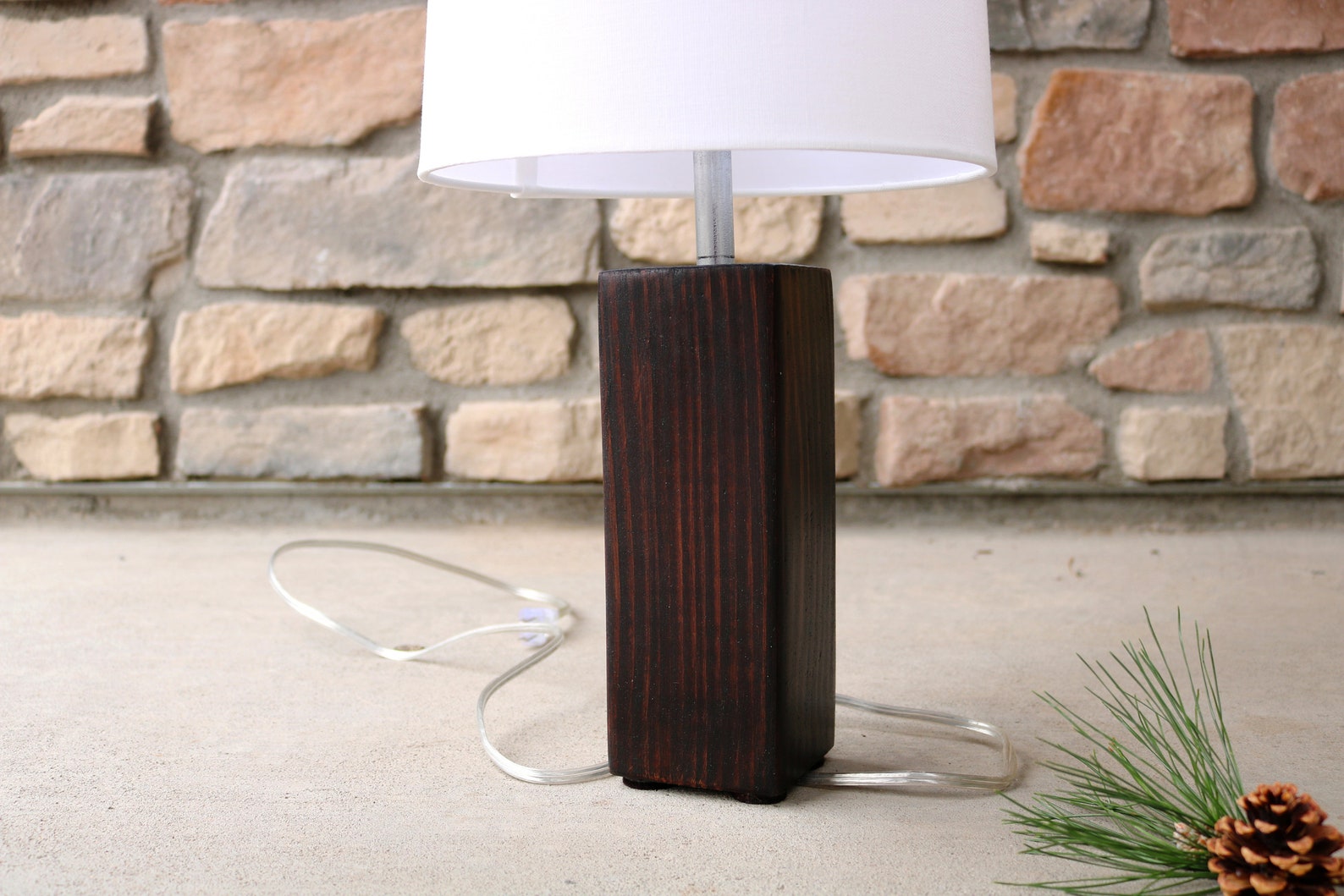 Rustic Wood Table Lamp Handcrafted Reclaimed Solid Wooden | Etsy