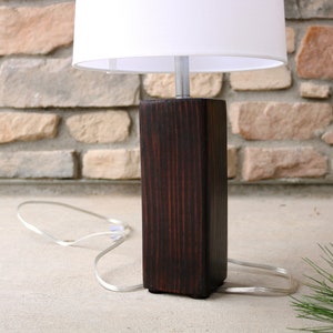 Rustic Wood Table Lamp | Handcrafted Reclaimed Solid Wooden Side Table ...