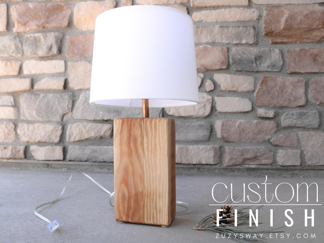 Handmade Small Wood Table Lamp | Solid Wood Lamp Base Custom Finish ...