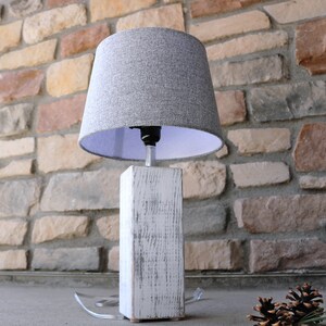 Farmhouse Small Wood Table Lamp | Reclaimed Wood Handcrafted Side Table ...