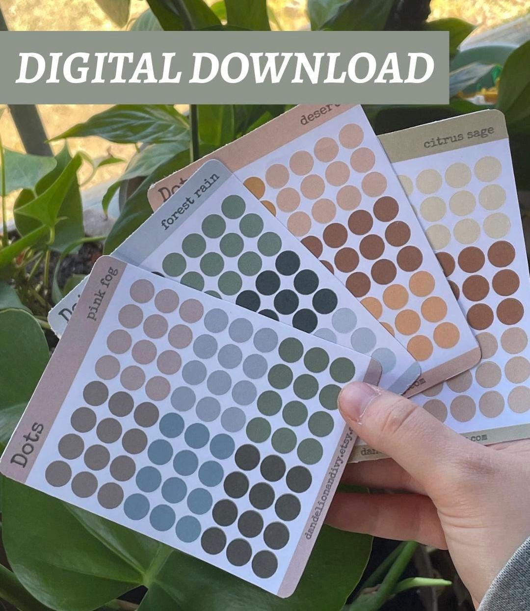 Colored Dot Sticker Sheets | DIGITAL DOWNLOAD | Planning, Journaling ...