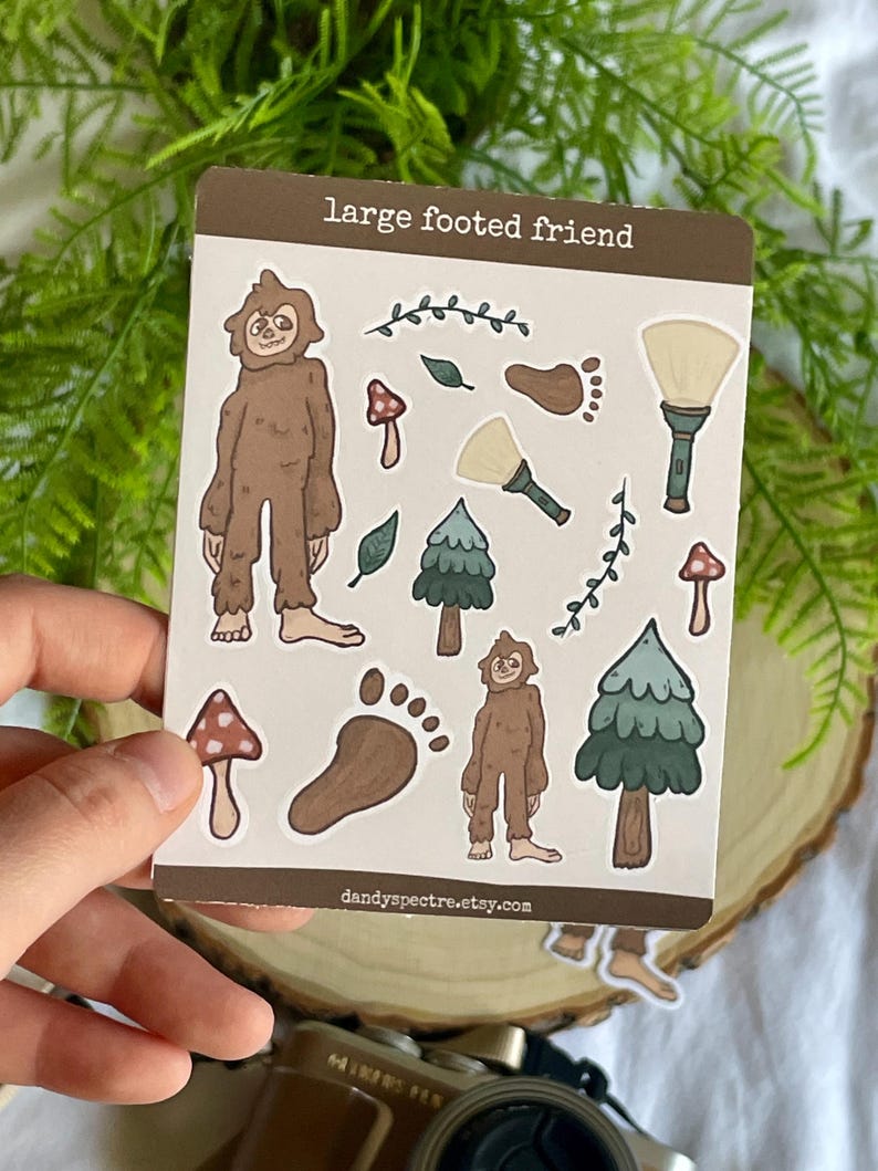 Large Footed Friend | Bigfoot Sticker Sheet - Etsy
