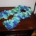 Hand Knitted Ruffle Scarf: Blue Green Acrylic Starbella Yarn - Etsy