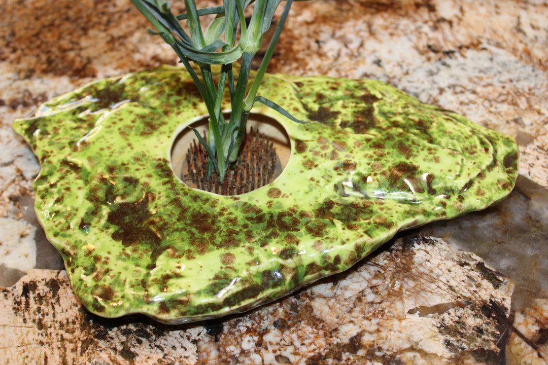 Hand Crafted Flower Vase With Flower Frog Inside, Ready for Gift Giving ...