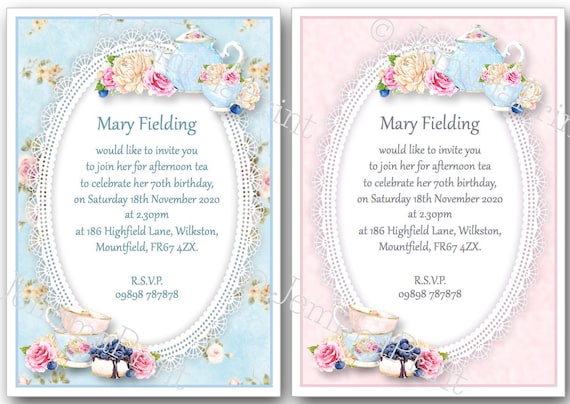 Invitacions 50th Birthday Tea