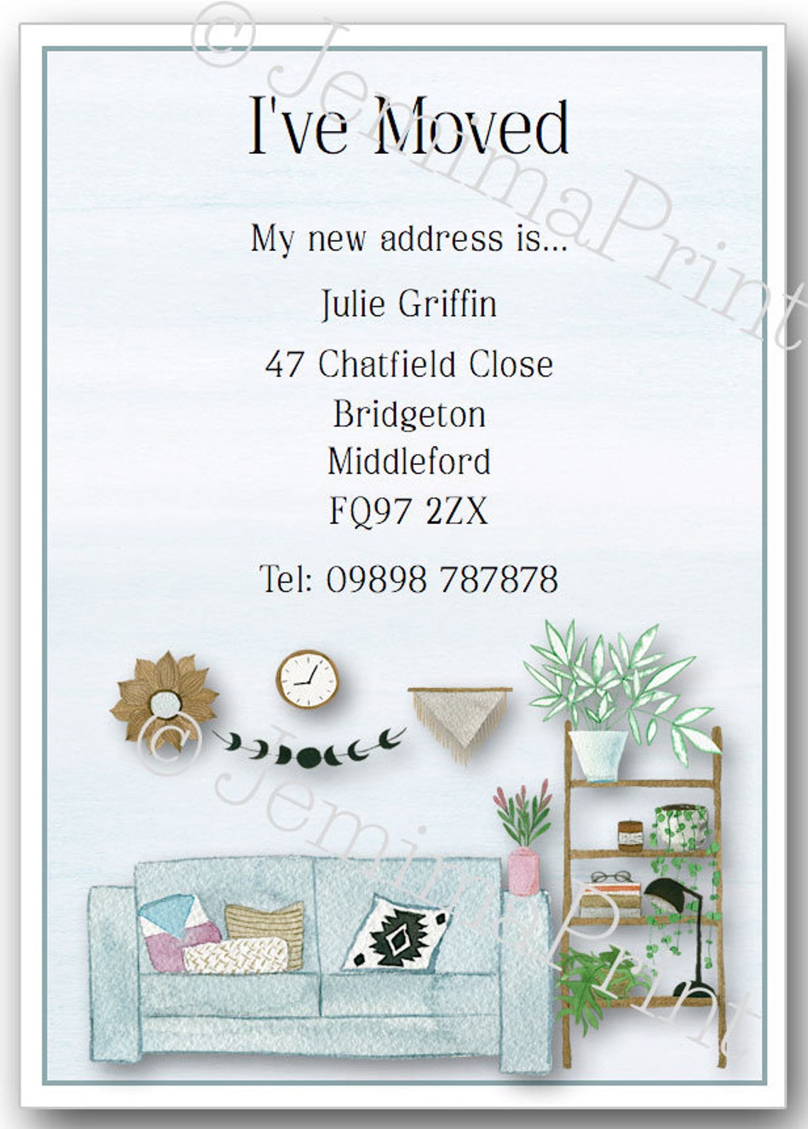 20 Printed Personalised Change of Address new Home Moving - Etsy UK