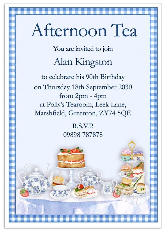 Invitacions 50th Birthday Tea