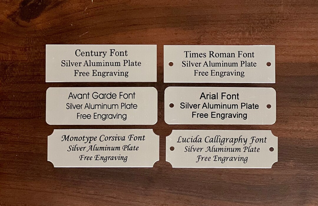3"x1" Silver Aluminum Plate W/ Black Print Custom Personalized Plate ...