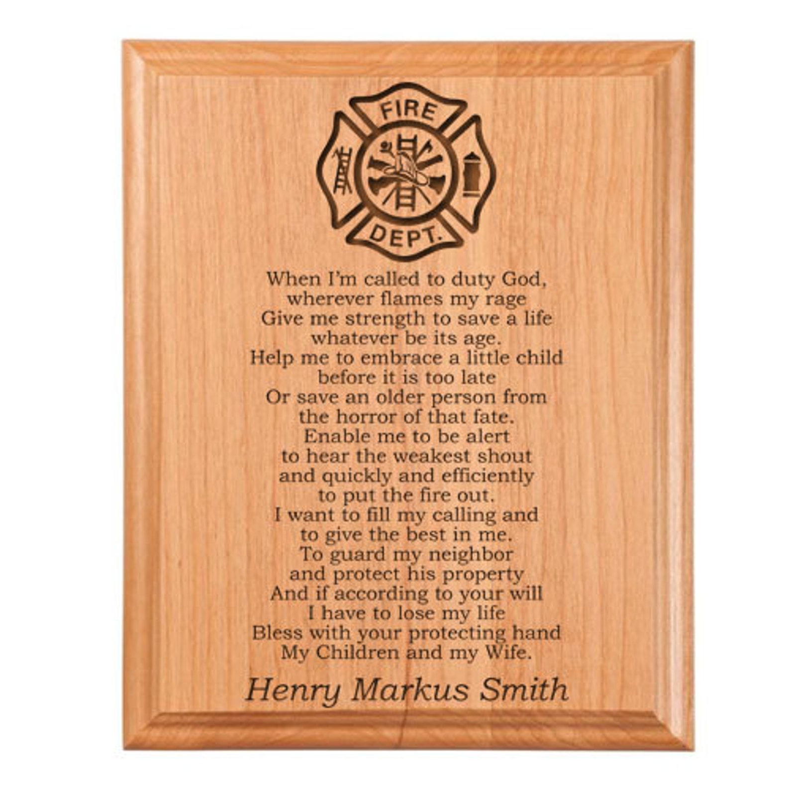 Firefighter Prayer Plaque - Etsy