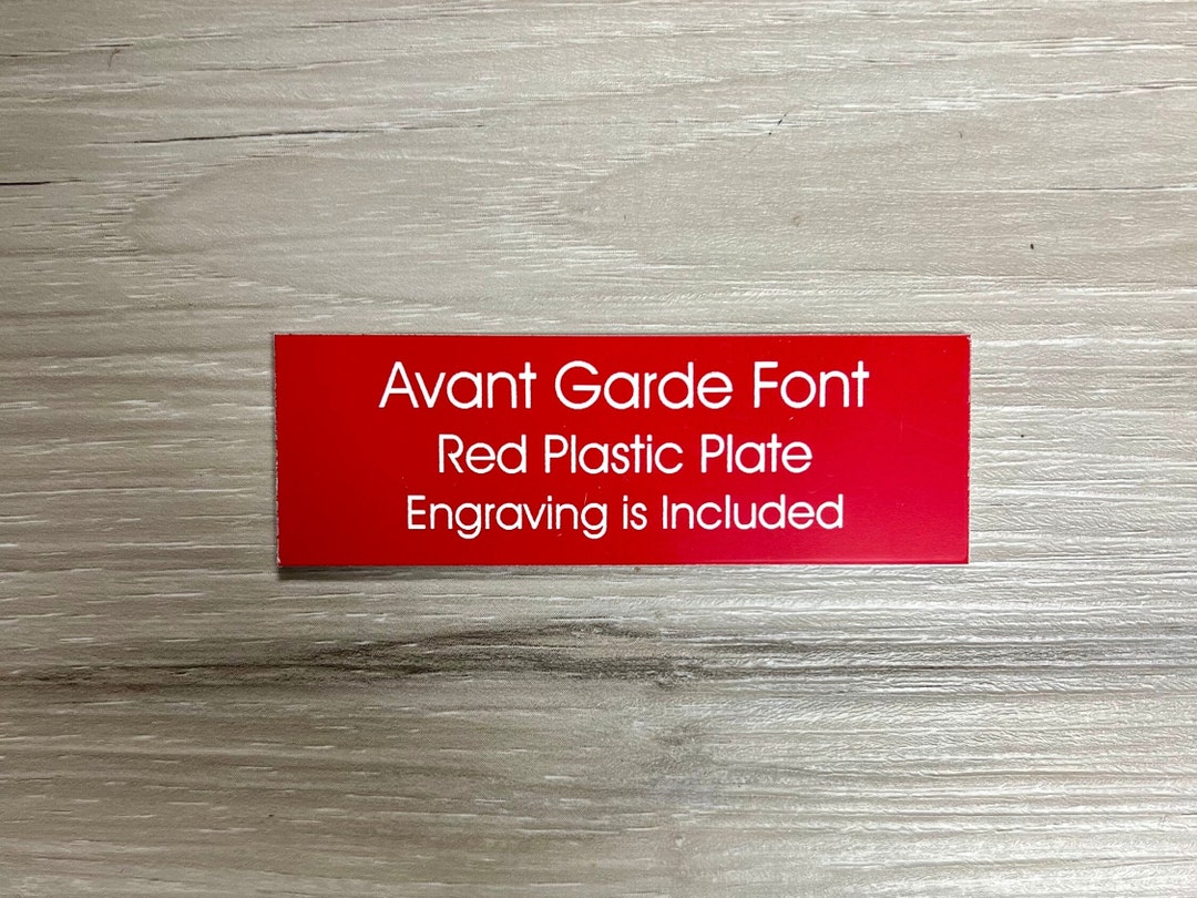 3"x1" Red Plastic Tag W/ White Text - Custom Personalized Plate ...