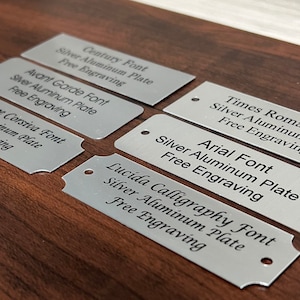 3"x1" Silver Aluminum Plate W/ Black Print Custom Personalized Plate ...