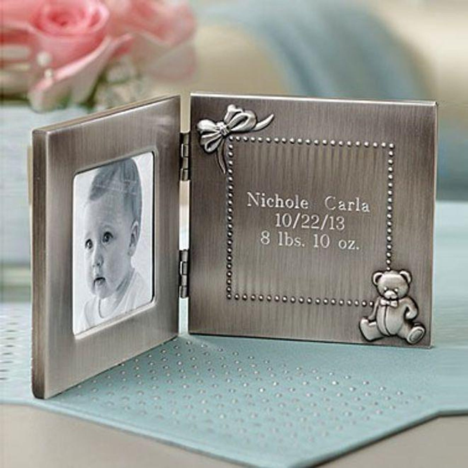 Hinged Baby Birth Frame - FREE ENGRAVING - Etsy