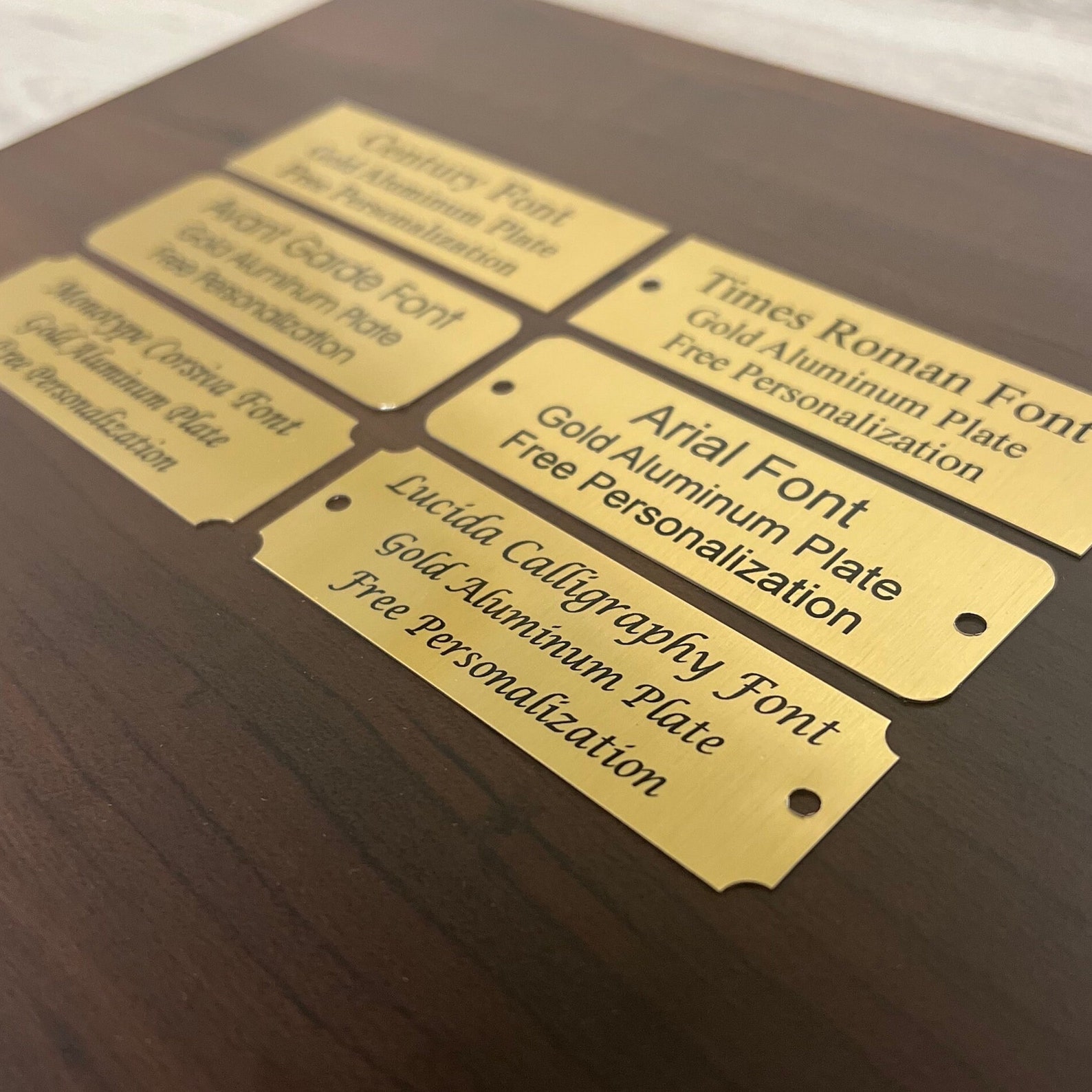 3x1 Gold Aluminum Plate W/ Black Print Custom Personalized Plate ...