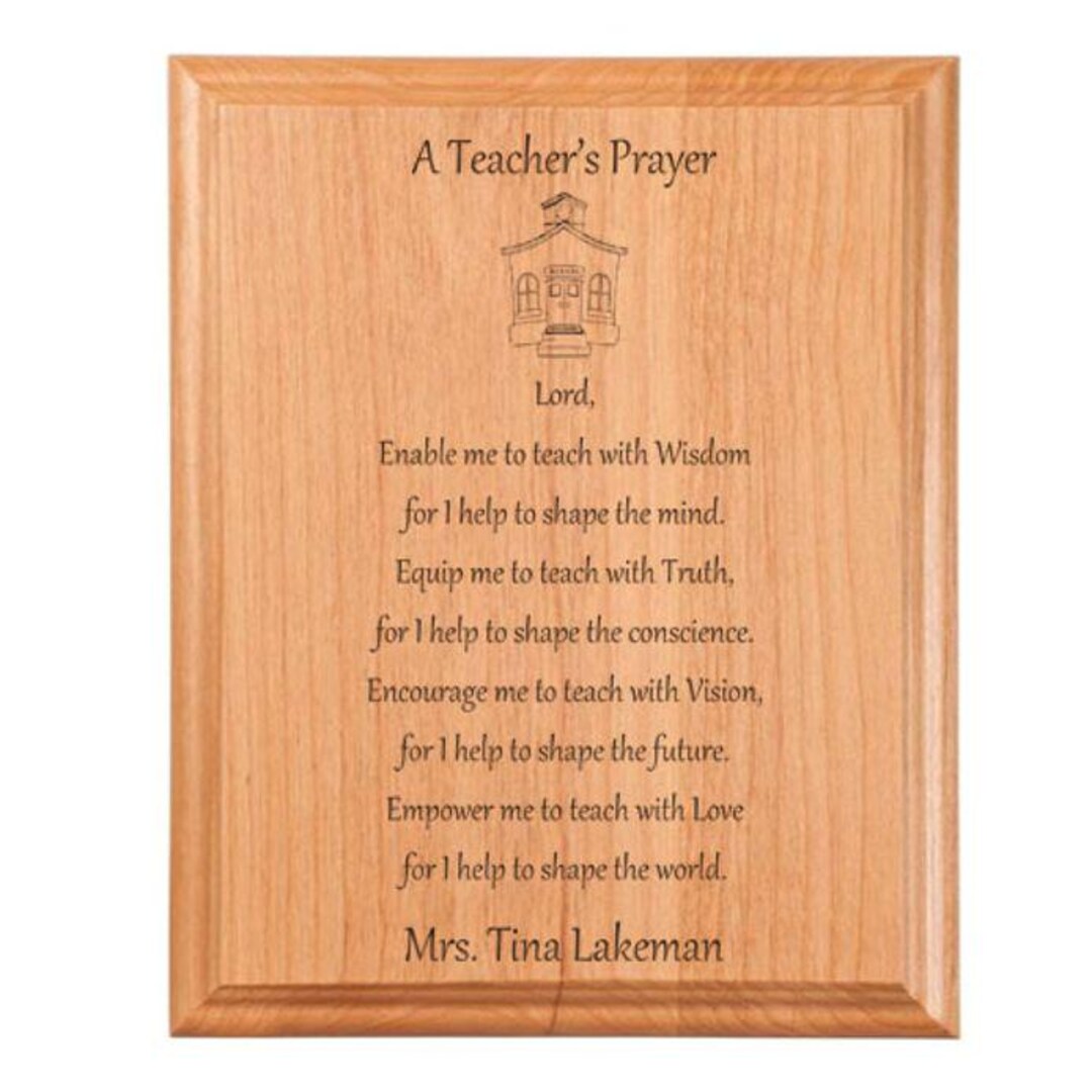 Teacher Prayer Plaque - Etsy
