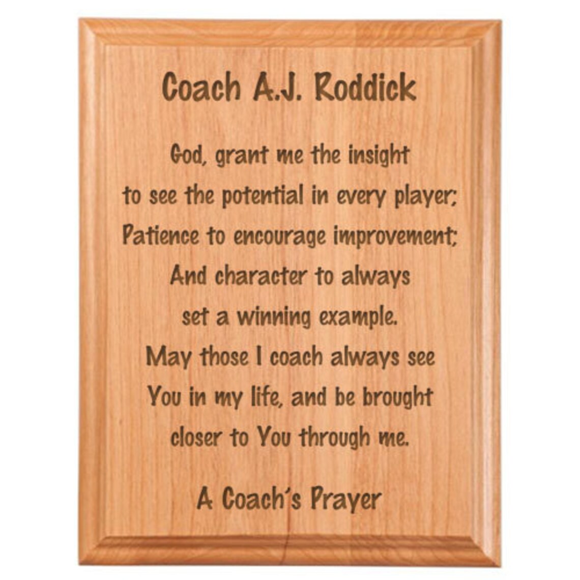 Coaches Prayer Plaque - Etsy
