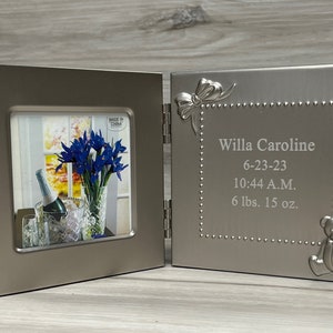 Hinged Baby Birth Frame - FREE ENGRAVING - Etsy