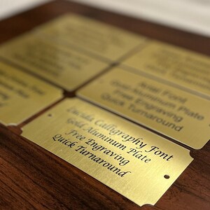 5" X 3" Gold Aluminum Plate W/ Black Print Custom Personalized Plate ...
