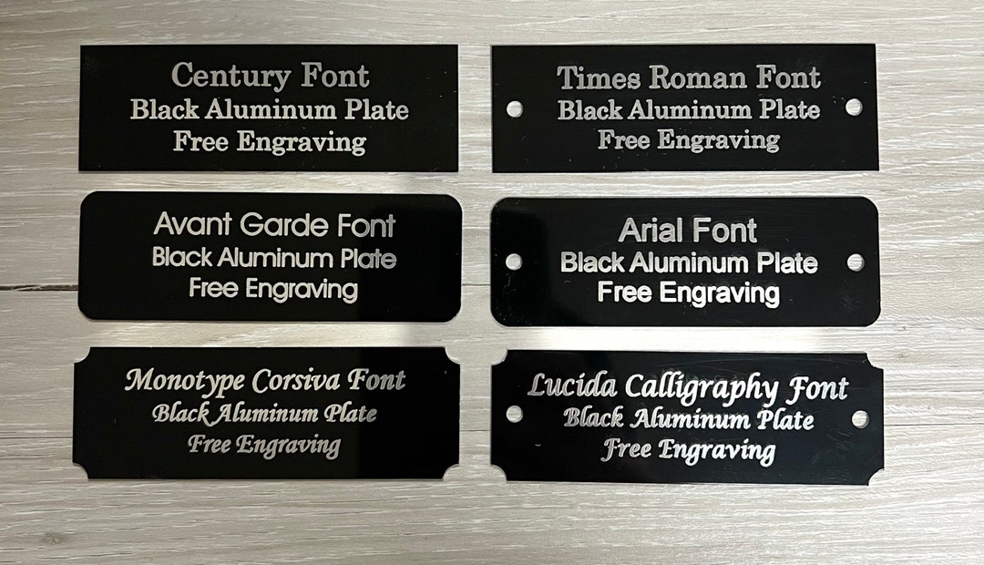 3"x1" Black Aluminum Plate W/ Silver Print - Laser Engraved - Custom ...