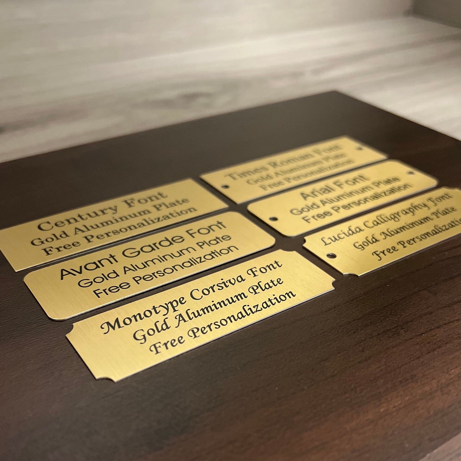 3x1 Gold Aluminum Plate W/ Black Print Custom Personalized Plate ...