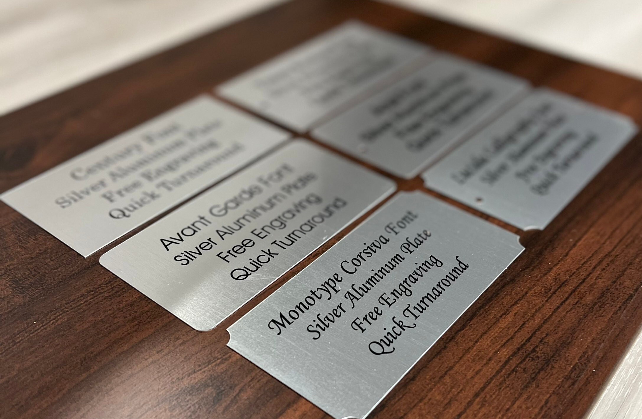 4” X 2” Silver Aluminum Plate W/ Black Print Custom Personalized Plate ...