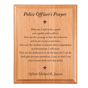 Police Prayer Plaque - Etsy