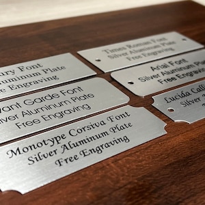 3"x1" Silver Aluminum Plate W/ Black Print Custom Personalized Plate ...