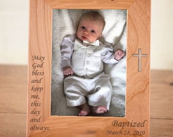 Personalized Baptism/christening Frame Light Steel Blue - Etsy