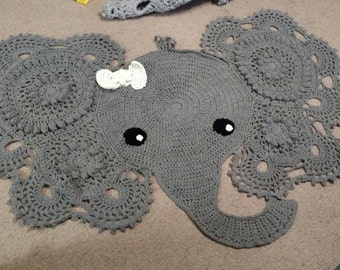 Elephant Crochet Rug - Etsy