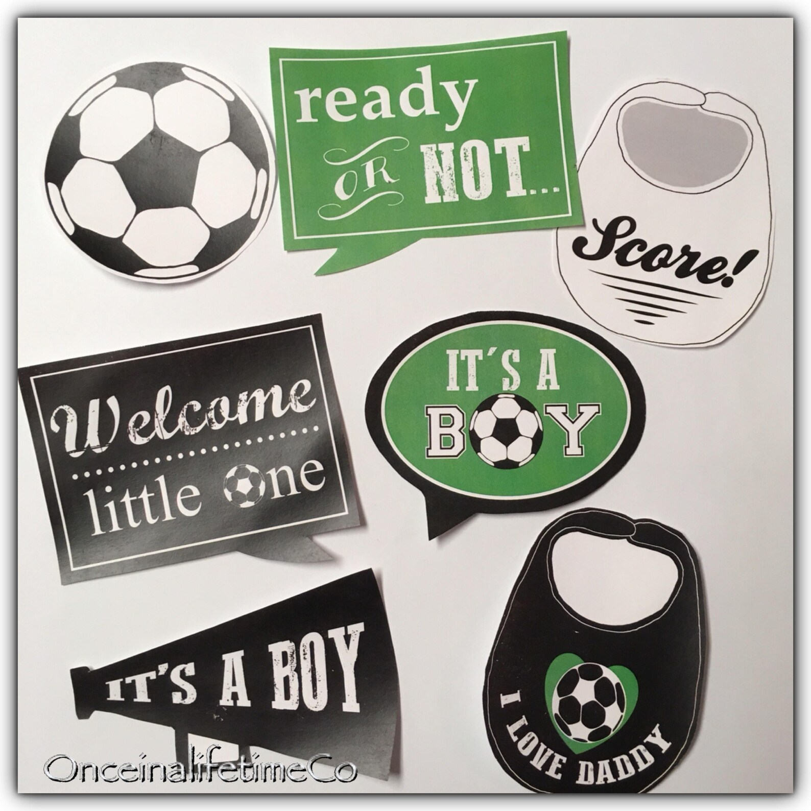 DIGITAL Soccer Theme Baby Boy Shower Photo Booth Props Banner ...