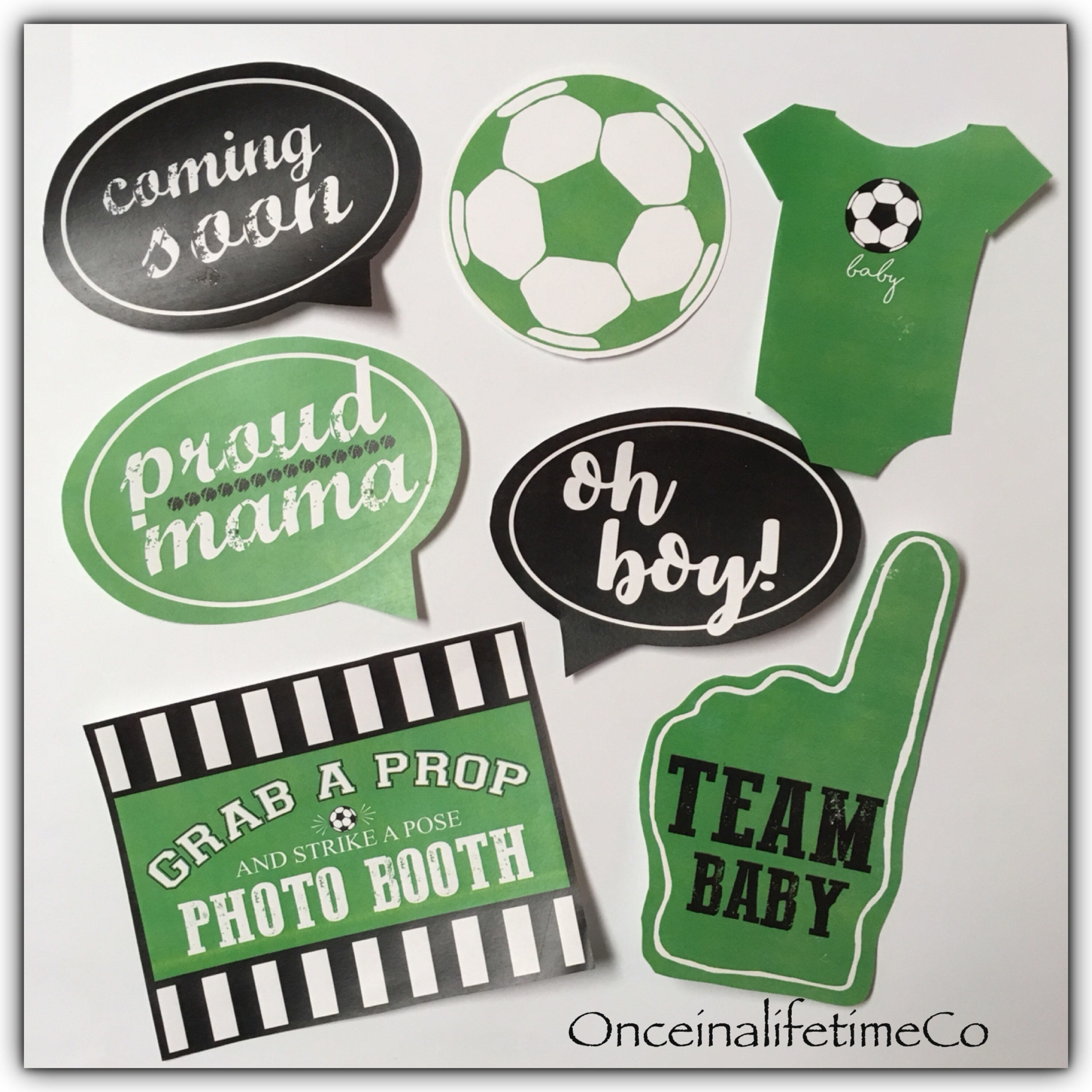 DIGITAL Soccer Theme Baby Boy Shower Photo Booth Props Banner ...