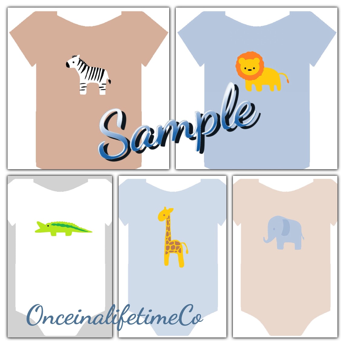 DIGITAL Baby Onesie Banner Baby Shower Noah's Ark Themed Instant ...