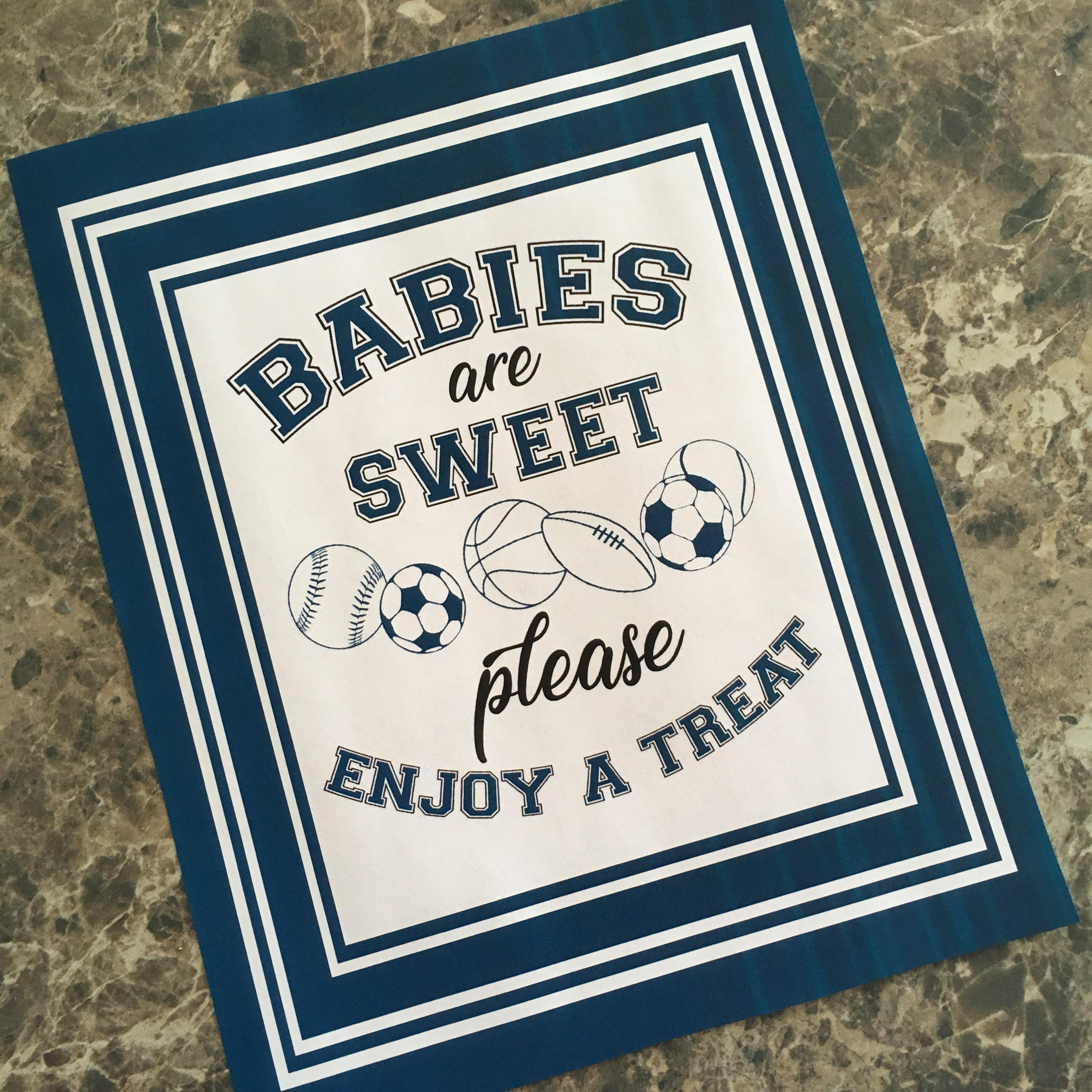 DIGITAL Babies Are Sweet Sports Sign Pdf File Instant Download ...