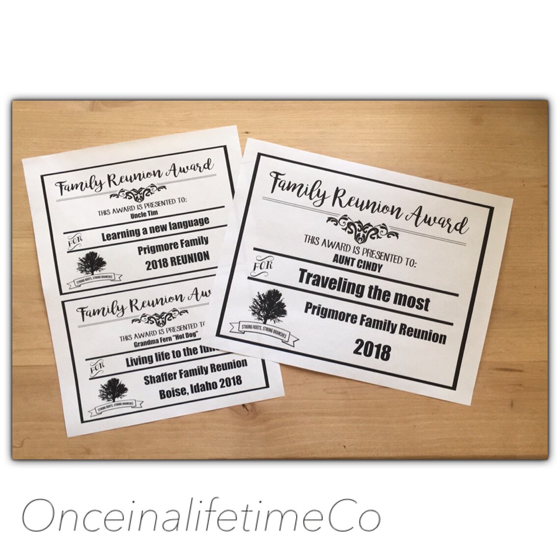 DIGITAL EDITABLE Strong Roots Strong Branches Family Reunion Award 2 ...