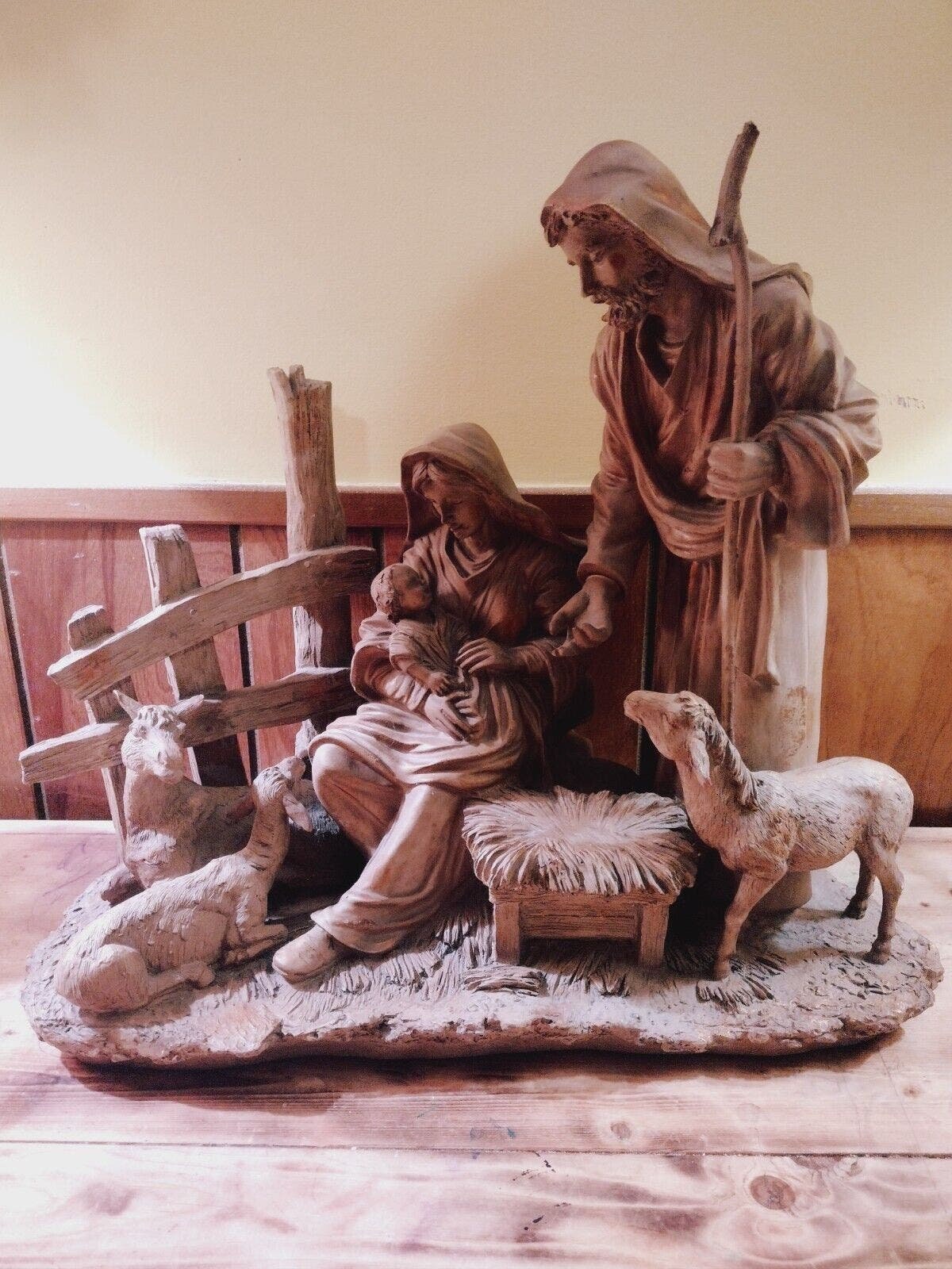 Vintage Nativity Scene Resin Large Heavy 18 Tall Christmas - Etsy