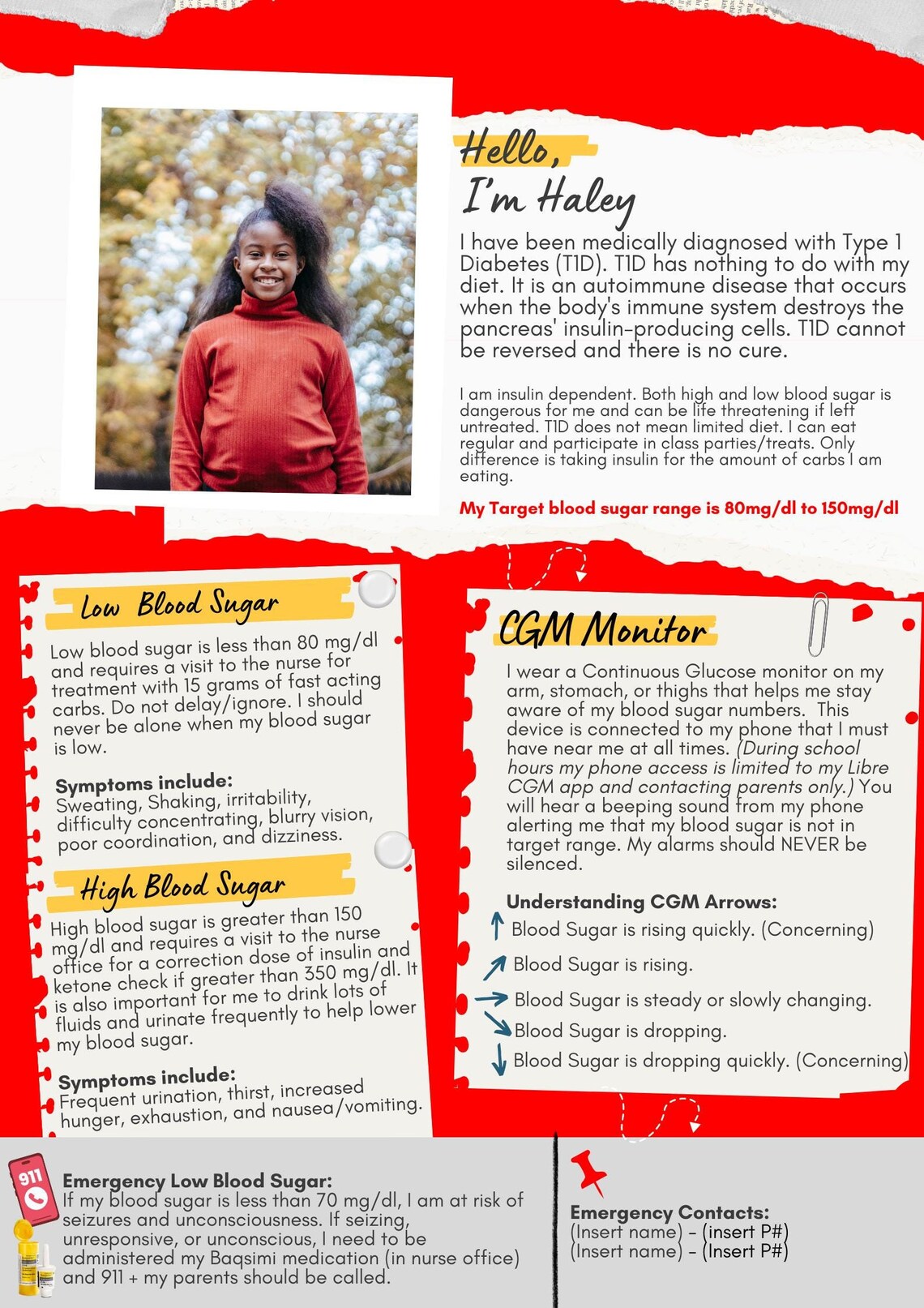 T1D Medical Alert Information, About Me, Type 1 Diabetes, Insulin ...