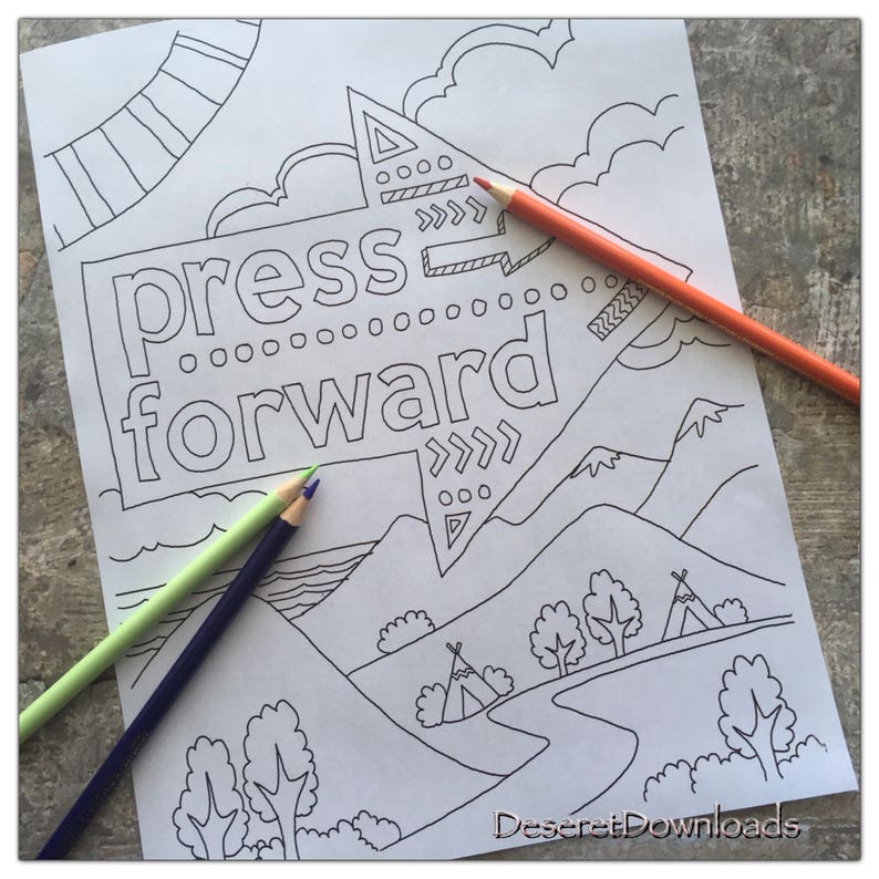 DIGITAL Instant Download Hymn Press Forward Art Color Page General ...