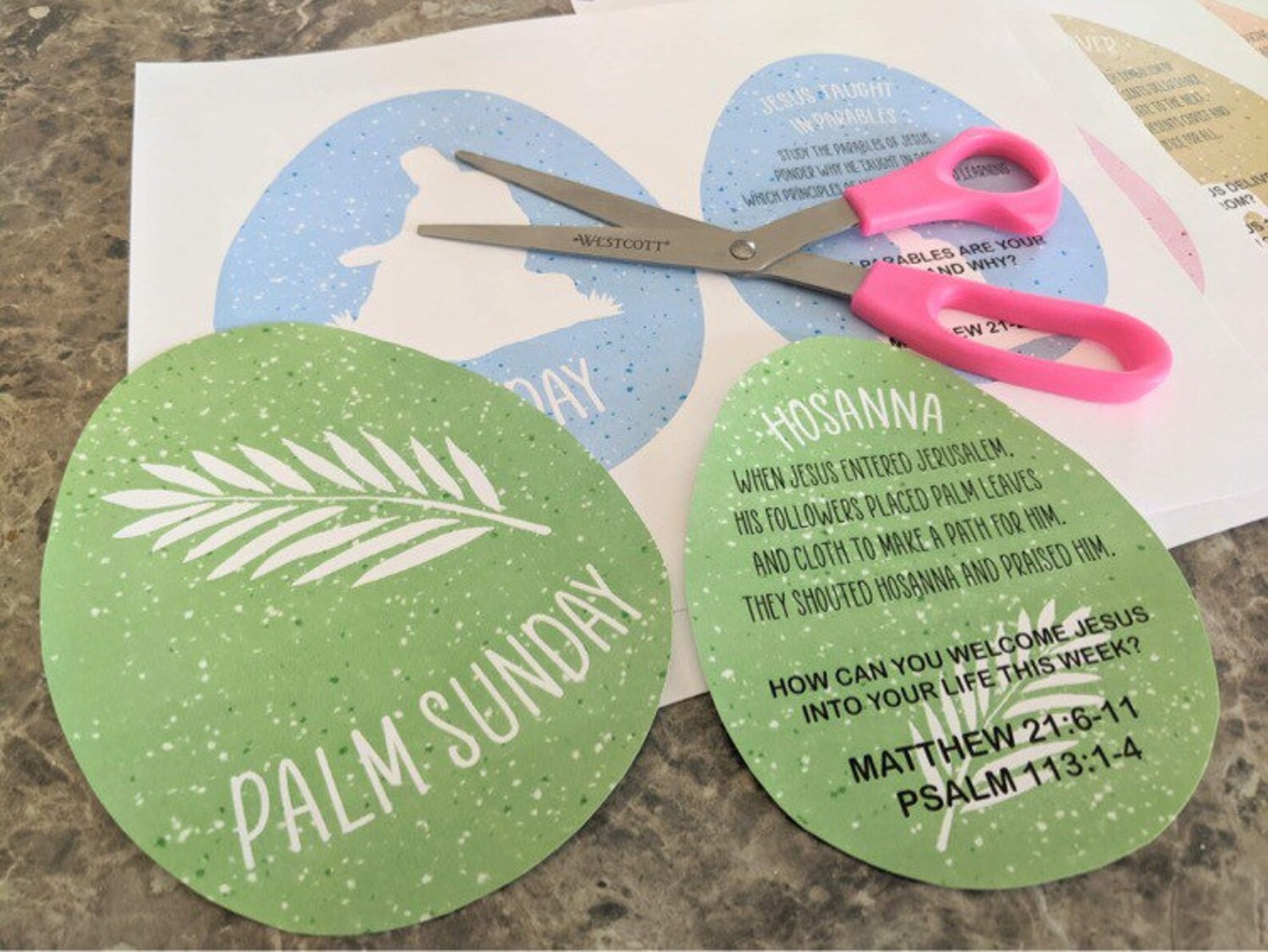 PRINTABLE Easter Egg Countdown Banner Digital Bible Jesus Last | Etsy