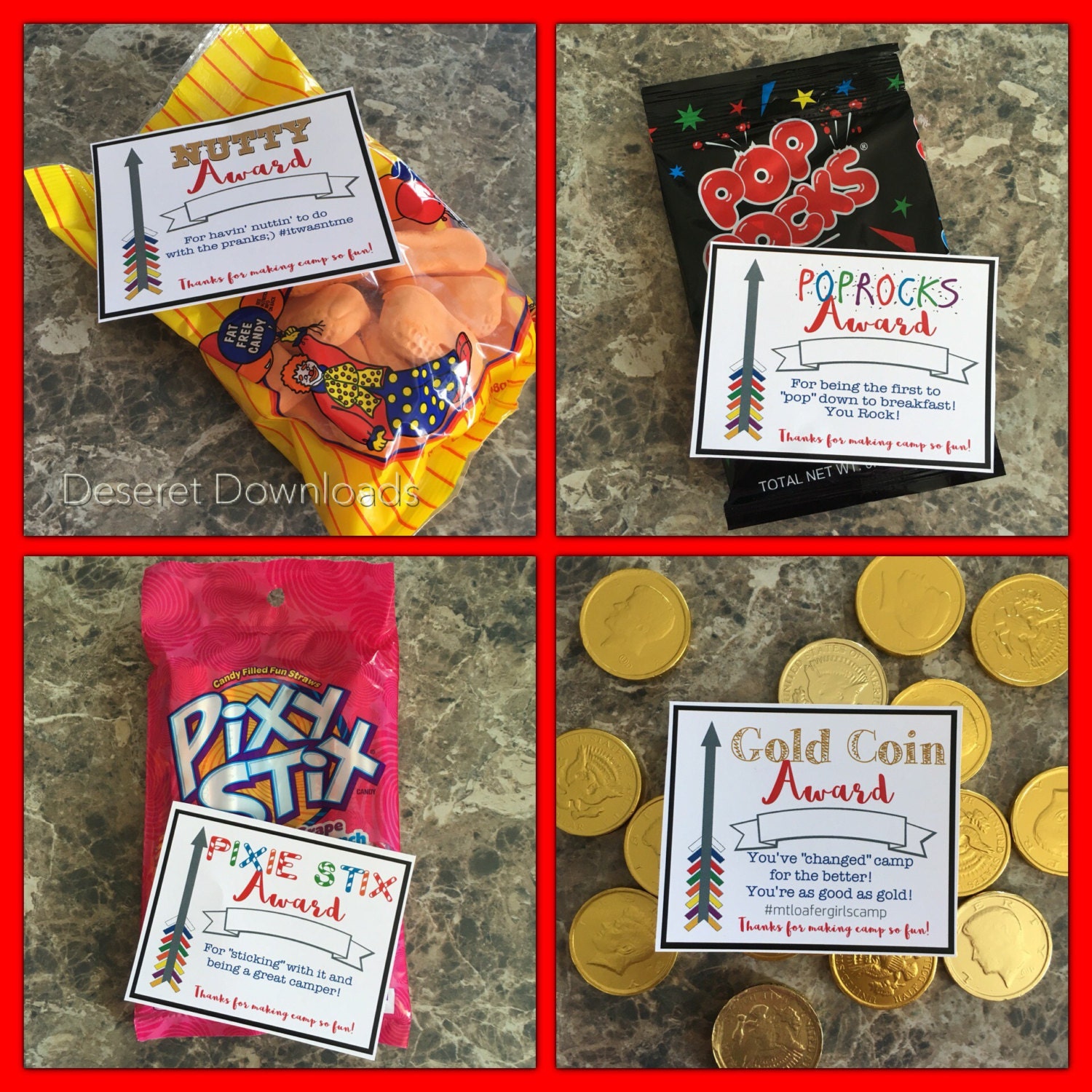 PRINTABLE Girls Camp Awards Set of 40 Camping Gift Tags Young Women ...