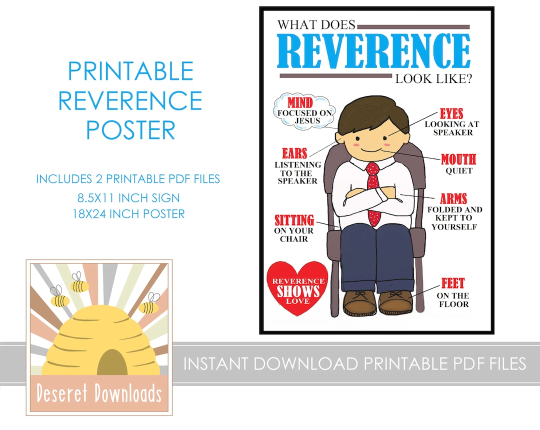 DIGITAL Reverence Chart Poster Helper Resource Primary Sharing Time ...