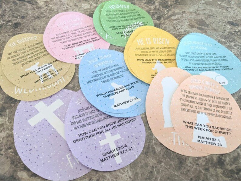 PRINTABLE Easter Egg Countdown Banner Digital Bible Jesus Last | Etsy