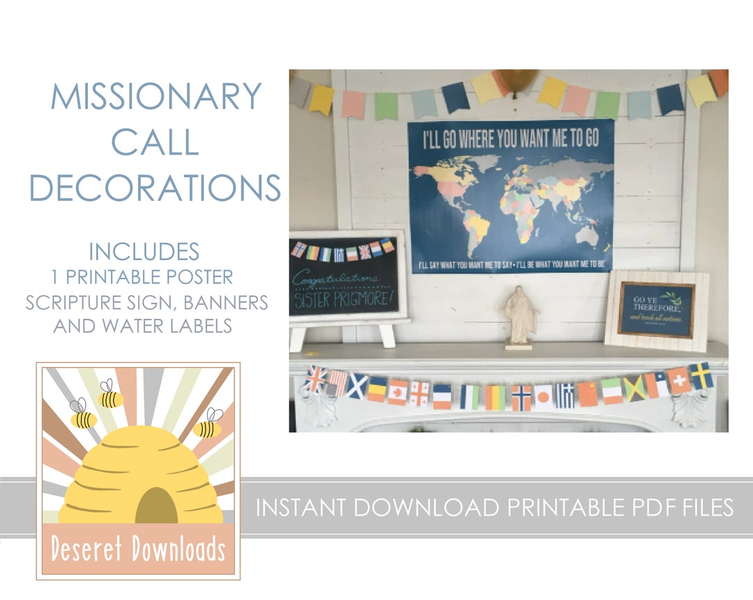 DIGITAL Missionary Call Decorations Instant Download Banner Sign Poster ...