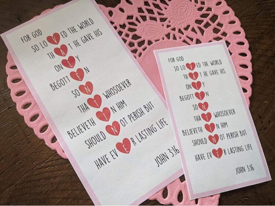 Digital Printable Bible Verse Valentine 3 SIZES Scripture Jesus Christ ...