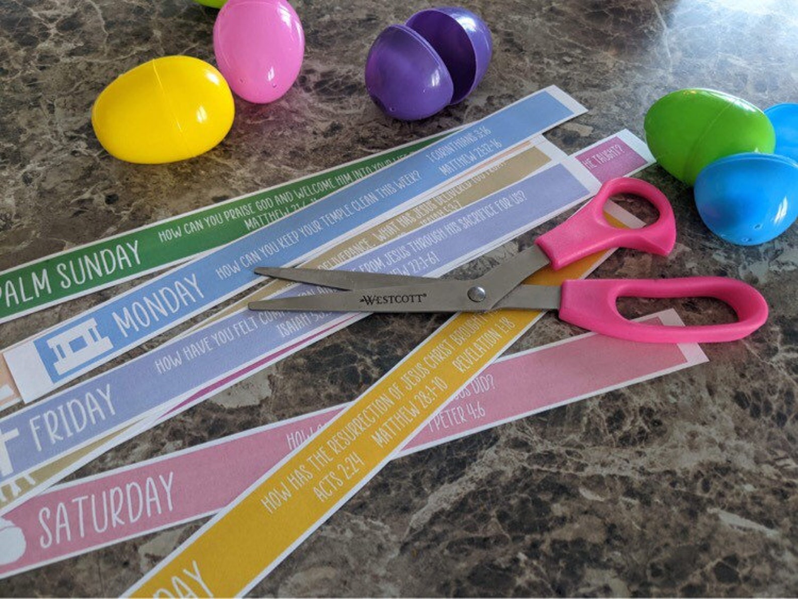 PRINTABLE Countdown EASTER Egg Activity Bible Jesus Last Week | Etsy