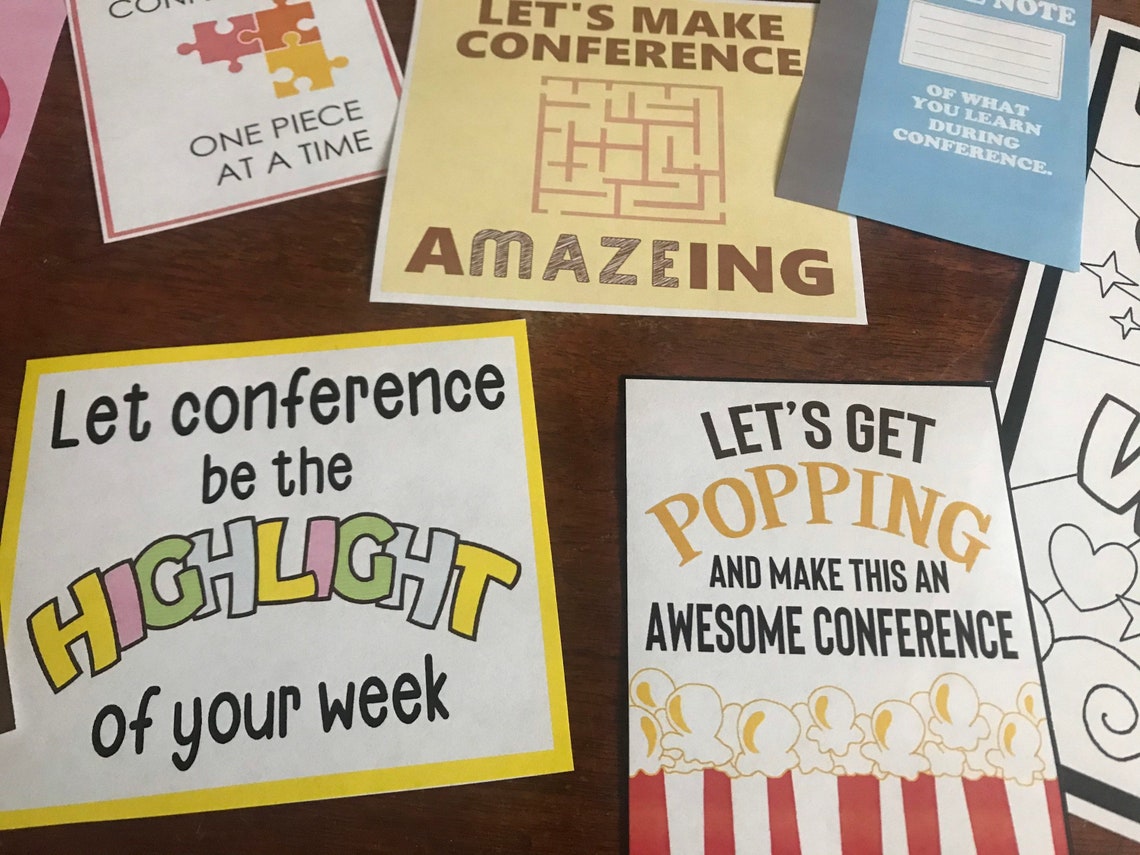 Printable DIGITAL Conference 12 Tags Ideas Fun Cute Activity | Etsy