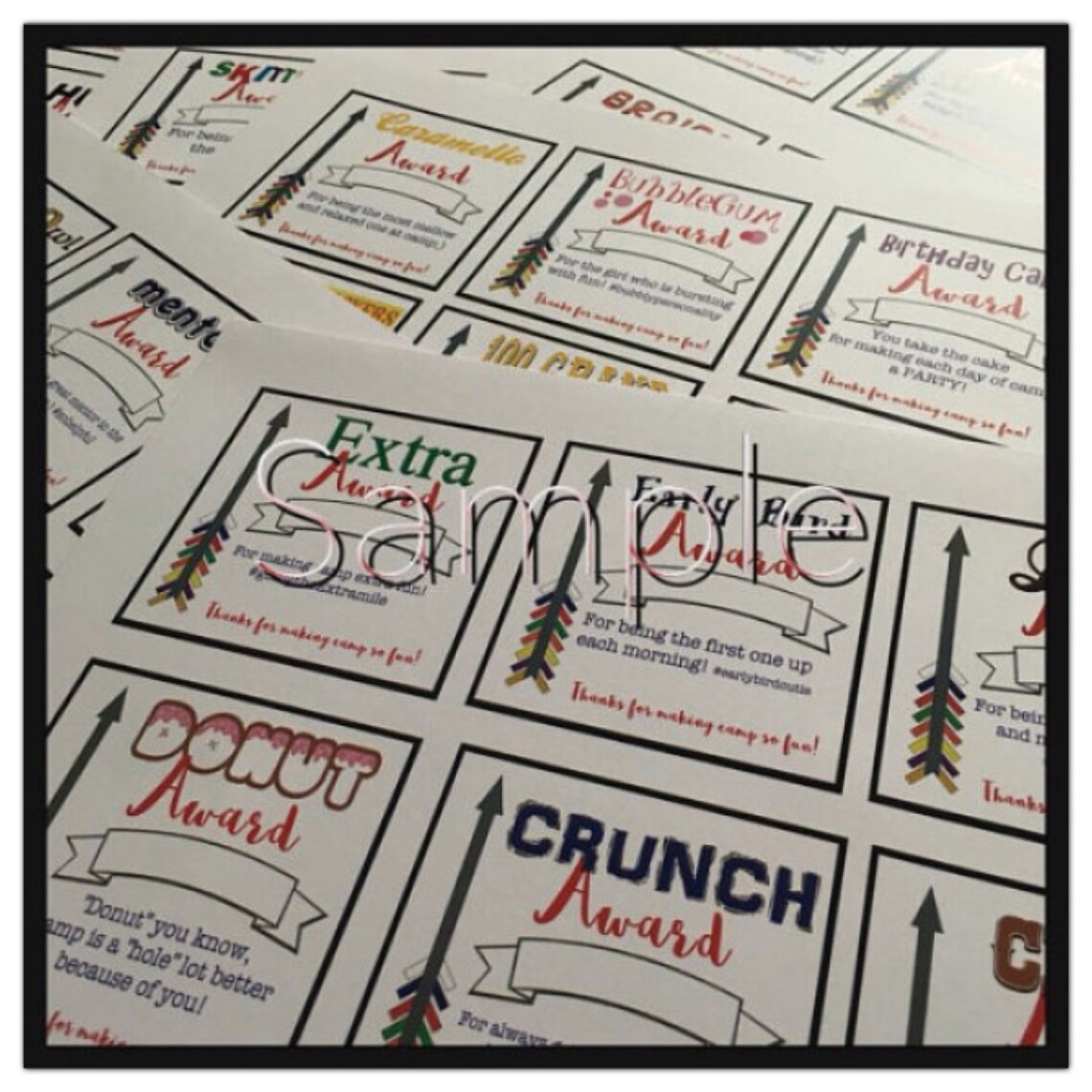 PRINTABLE Girls Camp Awards Set of 40 Camping Gift Tags Young - Etsy